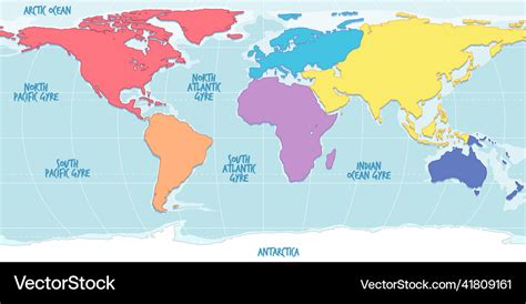 Picture Of World Map With Continents And Oceans Labeled