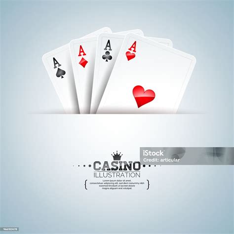 깨끗 한 배경에 포커 카드와 카지노 테마에 벡터 그림 디자인 포스터 인사말 카드 초대장 또는 프로 모션 배너에 대 한 도박 카드 여가활동 게임에 대한 스톡 벡터 아트 및