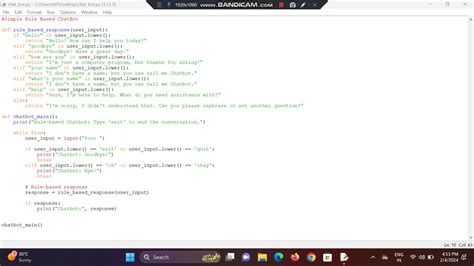 [video] sarabesh kanishkar v on linkedin codesoft codsoftinternship chatbotdevelopment