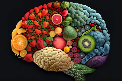 Premium Photo Human Brain Made Of Fruits And Vegetables Created Using Generative Ai Technology