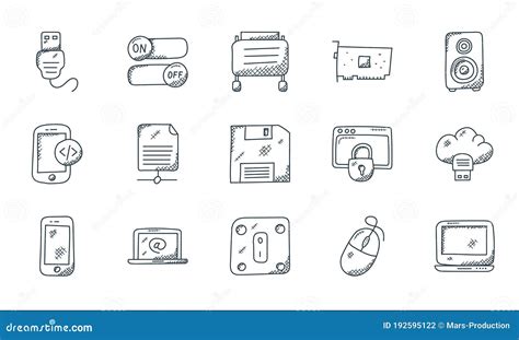 ícones De Linha De Tecnologia Conjunto Linear Conjunto De Linhas