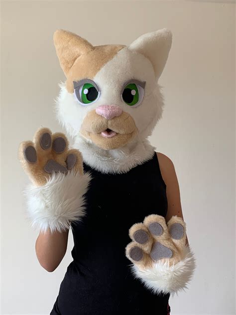 White Beige Cat Fursuit For Sale Oneandonlycostumes Oneandonlycostumes