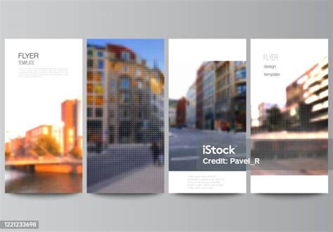 전단지의 벡터 레이아웃 웹 사이트 광고 디자인 수직 전단지 디자인 웹 사이트 장식 배경용 배너 디자인 템플릿 도트가 있는 하프톤 효과 장식 점선 패턴 장식 배경 주제에 대한