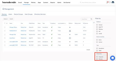 How To See The Ownership Of Devices Enrolled In Hexnode Unified