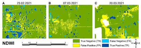 Examples Of Ndwi Model Classification Errors At Different Times A