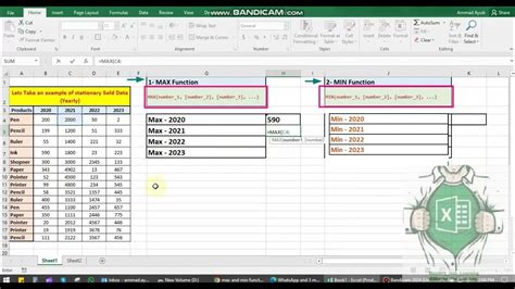 Lecture 3 How To Use Max And Min Excel Function Youtube