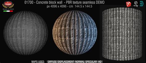 Concrete Block Wall Texture Seamless 01700