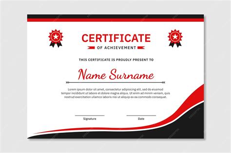 Premium Vector Flat Design Modern Red Black Certificate Template Design