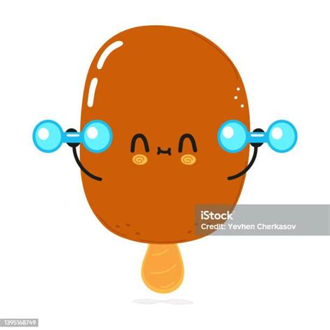 덤벨과 귀여운 재미있는 아이스크림 캐릭터 벡터 손으로 그린 만화 카와이 캐릭터 일러스트 레이 션 아이콘 흰색 배경에 고립되어 있습니다 아이스크림 캐릭터 체육관 개념 T