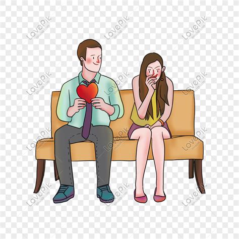 손으로 그린 중국 발렌타인 데이 커플 Png 일러스트 무료 다운로드 Lovepik