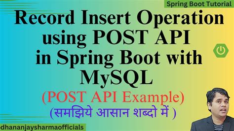 14 Record Insert Operation Using Post Api In Spring Boot With Mysql