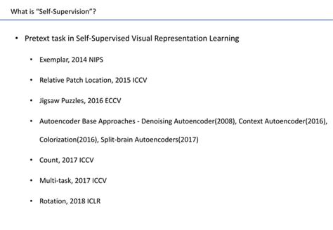 Unsupervised Visual Representation Learning Overview Toward Self Supervision Ppt