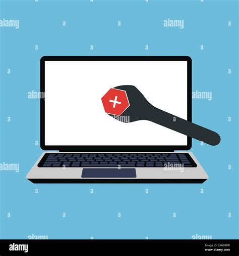 Wrench Fixing Computer Program Stock Vector Images Alamy