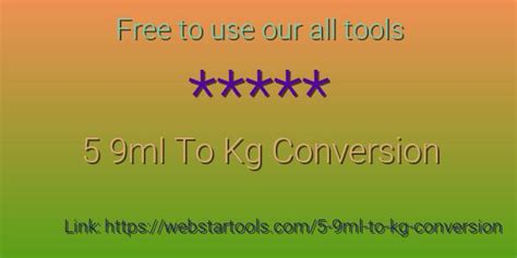 5 9 Ml To Kg Conversion WebStarTools