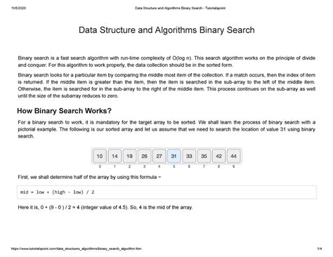 Binary Search Lecture Notes 1 10 Data Structure And Algorithms