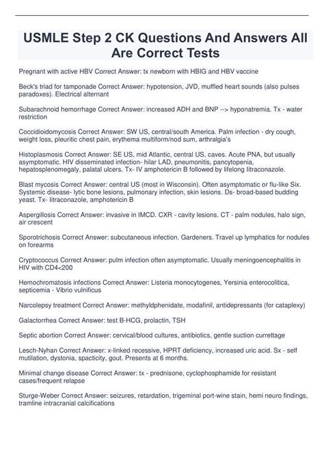 Usmle Step 2 Ck Questions And Answers All Are Correct Tests Usmle Stuvia Us