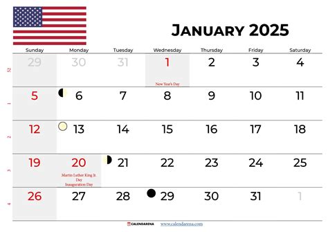 January 2025 Calendar Printable Calendarena