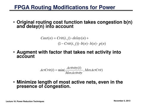 Ppt Ece 636 Reconfigurable Computing Lecture 16 Power Reductions