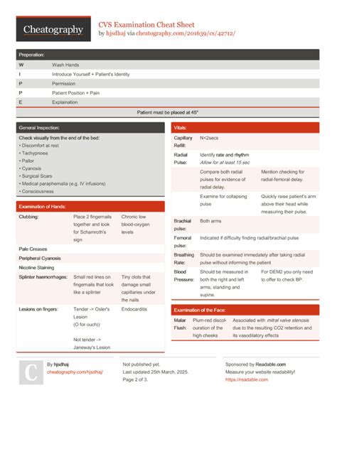 Cvs Examination Cheat Sheet By Hjsdhaj Download Free From