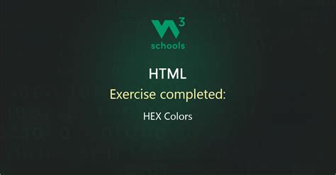 Completed Exercise Html Hex Colors