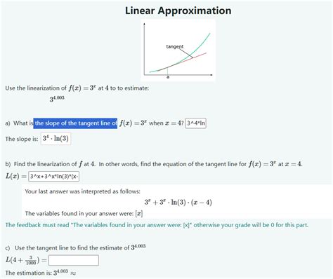 Solved Linear Approximation Use The Linearization Of F X 3x Chegg