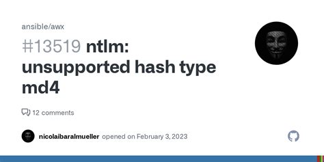 Ntlm Unsupported Hash Type Md4 · Issue 13519 · Ansibleawx · Github