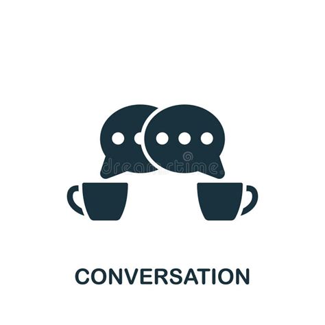 Conversation Icon Monochrome Simple Sign From Speech Collection Stock