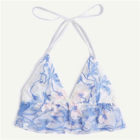 See Through Bra With Neck Tie Showing The Back Of The Chest 34 44