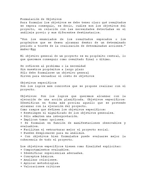 Formulación De Objetivos Descargar Gratis Pdf Software