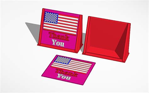 3d design thank you card tinkercad