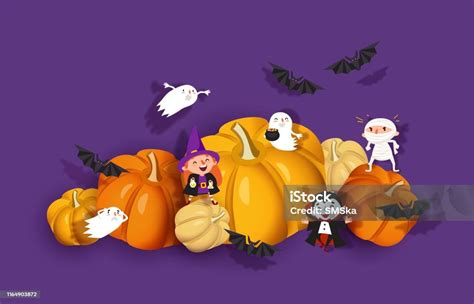 할로윈 디자인 종이 컷 마녀 구울 뱀파이어 박쥐 호박 미라 유령 0명에 대한 스톡 벡터 아트 및 기타 이미지 0명 3차원
