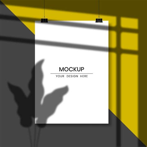 그림자 오버레이 효과가있는 빈 교수형 백서 프리미엄 벡터