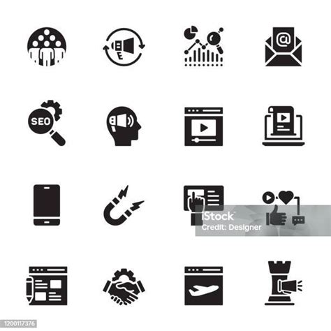 인바운드 마케팅 관련 벡터 아이콘의 간단한 집합입니다 심볼 컬렉션 광고에 대한 스톡 벡터 아트 및 기타 이미지 광고 Z세대 개념 Istock