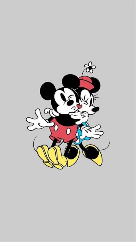 Mickey And Minnie Mouse Kissing Wallpaper