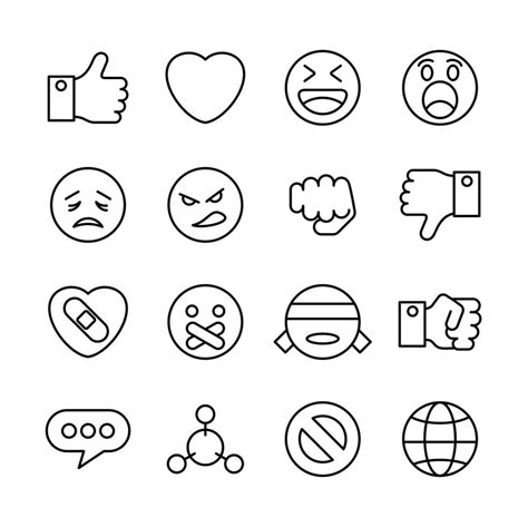 Related Social Media Interaction Line Icon Set 1225309 Vector Art At