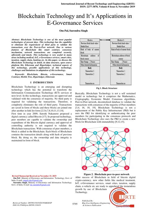Pdf Blockchain Technology And Its Applications In E Governance Services