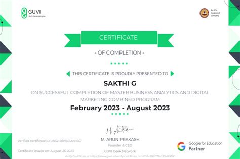 Thanking Guvi Geek Networks Iitm Research Park Sakthi G Posted On