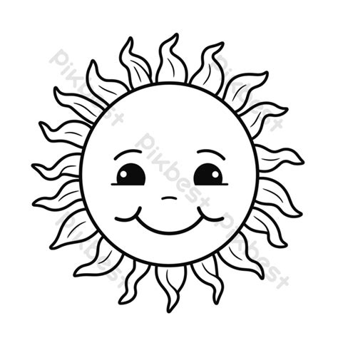 Color Page Sunny Coloring Pages Sunshine Sun Face Outline Sketch