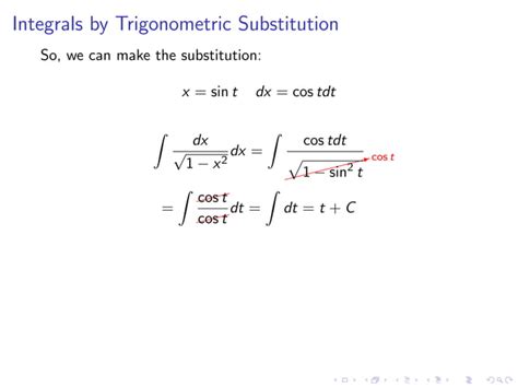 Integrals By Trigonometric Substitution Pdf Science