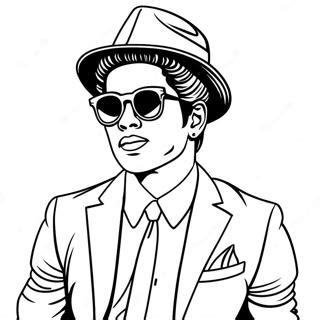 Bruno Mars In Stylish Outfit Coloring Page Coloring Page Free