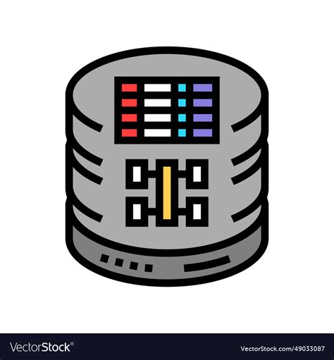 Sql Query Database Color Icon Royalty Free Vector Image