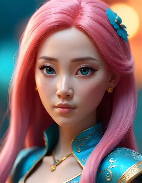 Download Ai Generated Woman Pink Hair Royalty Free Stock
