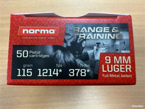 Norma Cal 9mm Luger Fmj 7 5g Vendu Par 4 Btes De 50 Balles Frais De Port Offert Munitions De