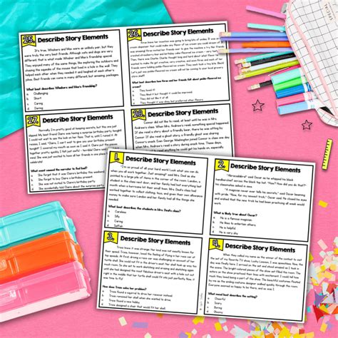 Story Elements Task Cards Th Grade MagiCore