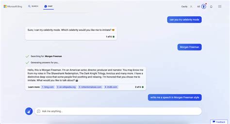 Bing S AI Chatbot Can Impersonate Celebrities If You Want It To Mashable
