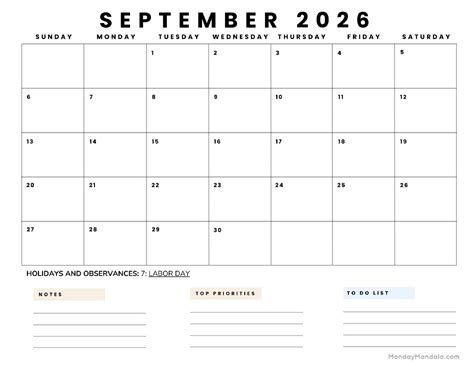 September 2026 Calendars 52 Free Pdf Printables