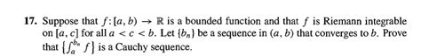 Solved 17 Suppose That F Ab→r Is A Bounded Function And