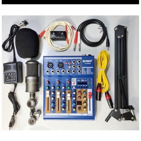 Bộ Mic Thu âm Livestream Takstar Sm8b 48v Và Bàn Trộnmixer F4 Pro Kèm Tai Nghe Kẹp Mic Kẹp điện