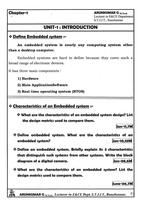 embedded system design notes written by arun kumar g associate profe…