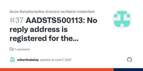AADSTS500113 No Reply Address Is Registered For The Application